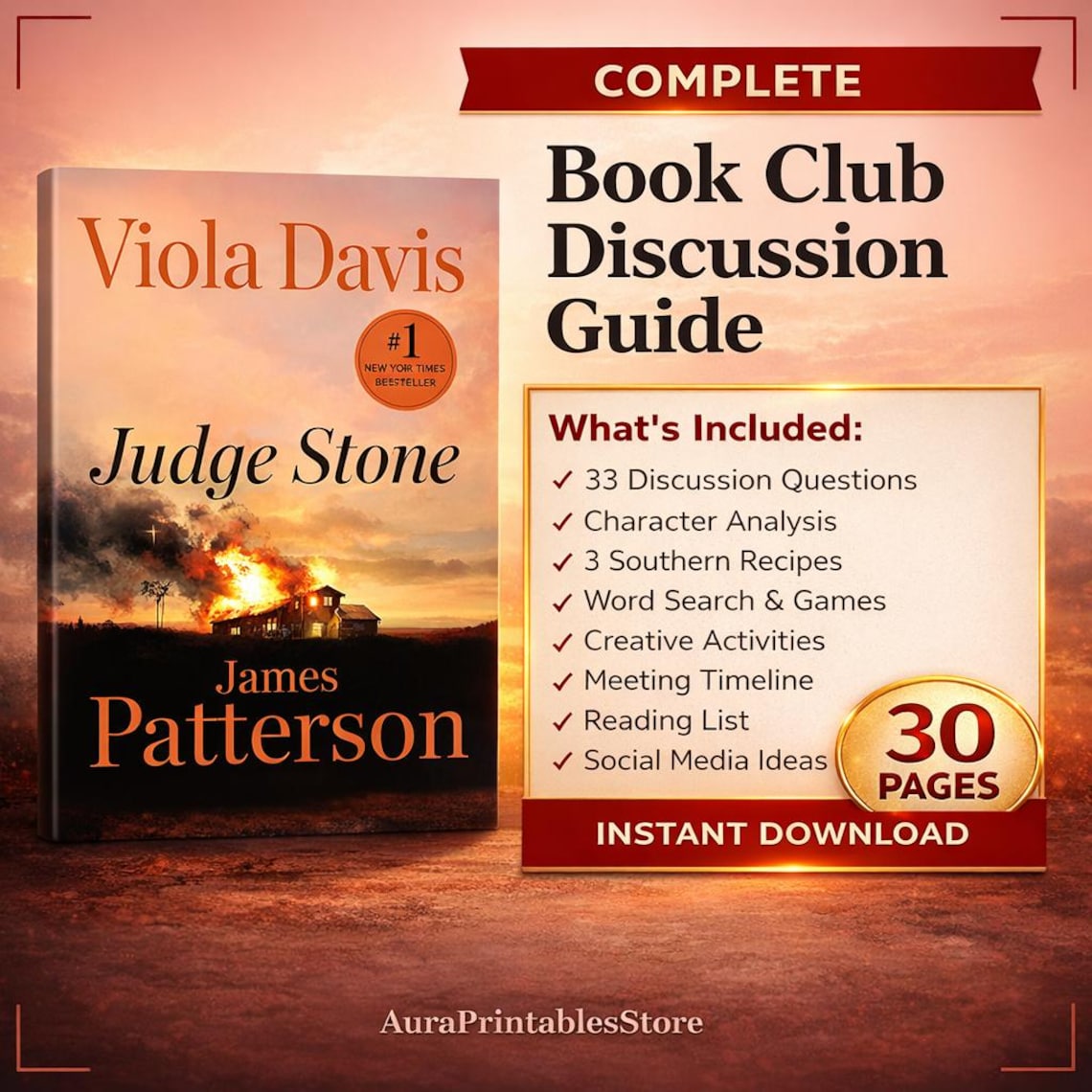 Judge Stone Book Club Guide Book Club Games Book Discussion Questions ...
