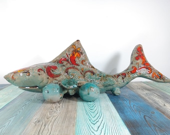 Ceramic Shark Sculpture - Etsy