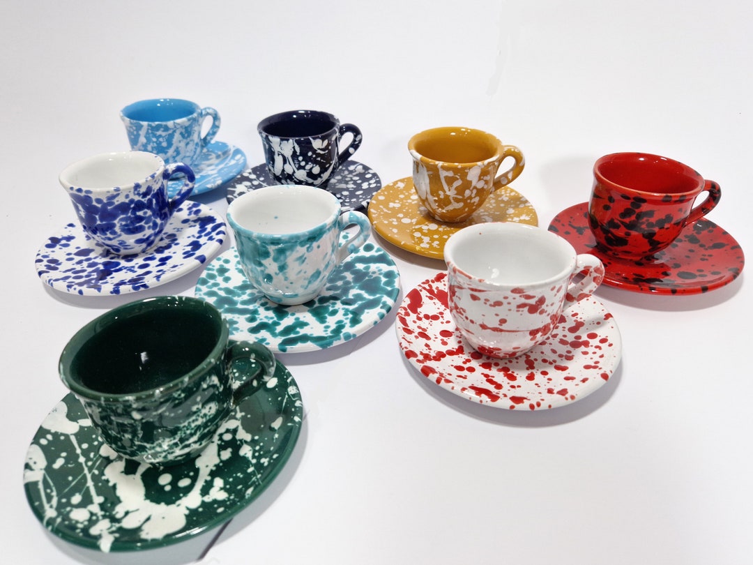 Coffee Service for 6 in Sicilian Handmade Ceramic, Aeolian Ceramics ...