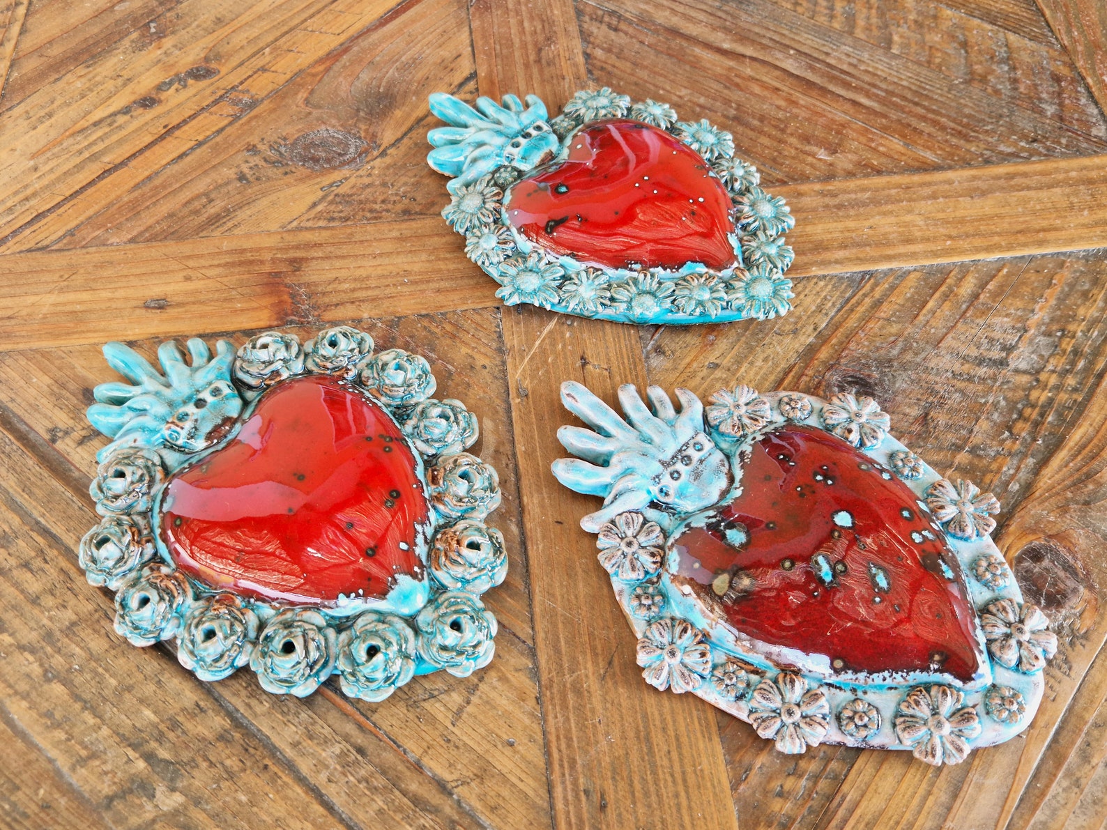 Ceramic Heart, Sacred Heart, Heart of God, Ancient Heart, Sicilian ...