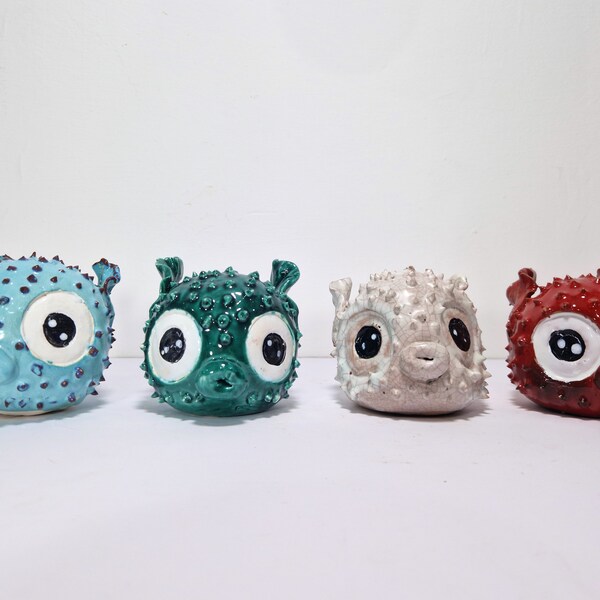 Ceramic Puffer Fish - Etsy