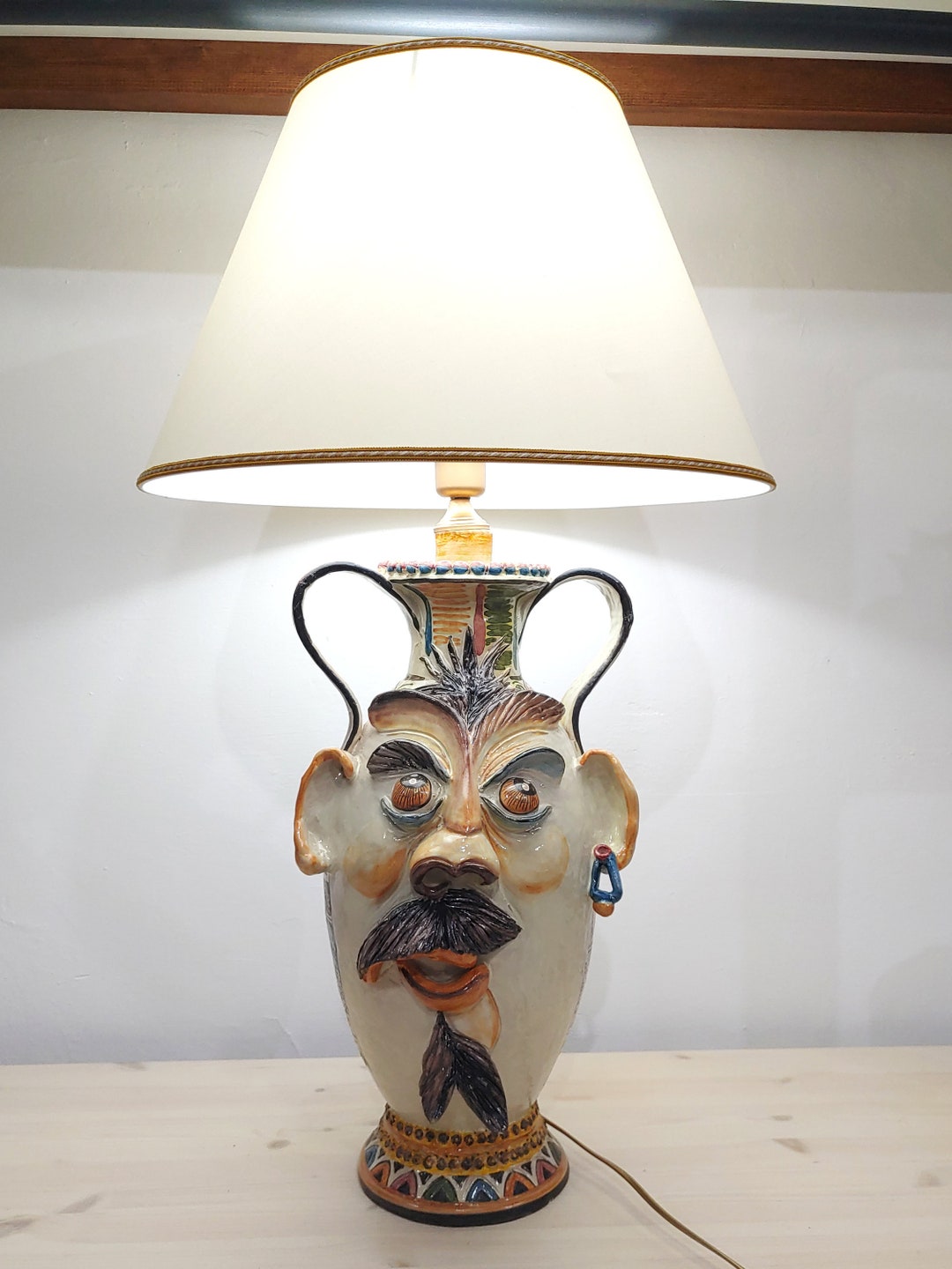 Anthropomorphic Head Lamp, Face, Face, Fish, Living Room Light, Home ...