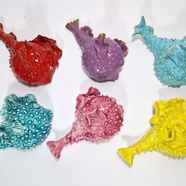 Ceramic Puffer Fish - Etsy