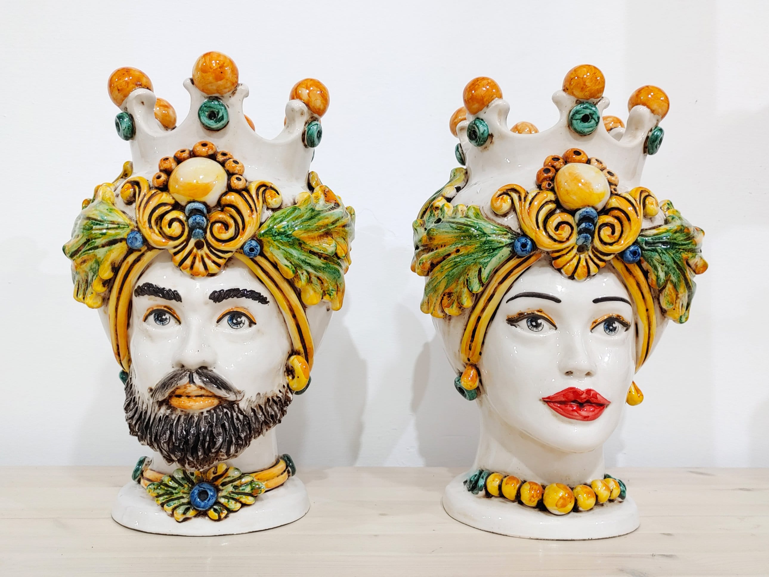 handcrafted Sicilian Moorish heads, vases, Caltagirone ceramics, Design ...