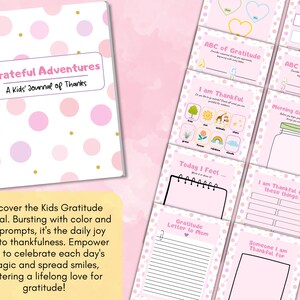 PRINTABLE Pink Kids Gratitude Planner and Journal Bundle, Gratitude ...