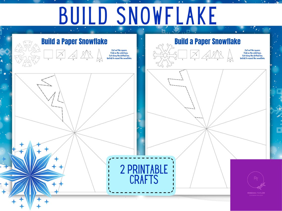 Build a Snowflake Craft, Winter Printable Activity, PDF Download, Kids ...