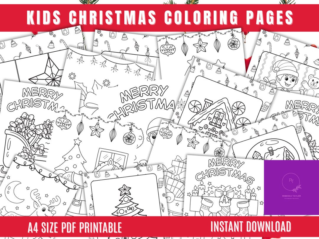 Printable Kids Christmas Coloring Pages - 21 Festive Sheets - PDF ...