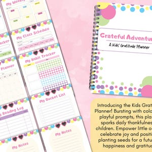 PRINTABLE Pink Kids Gratitude Planner and Journal Bundle, Gratitude ...