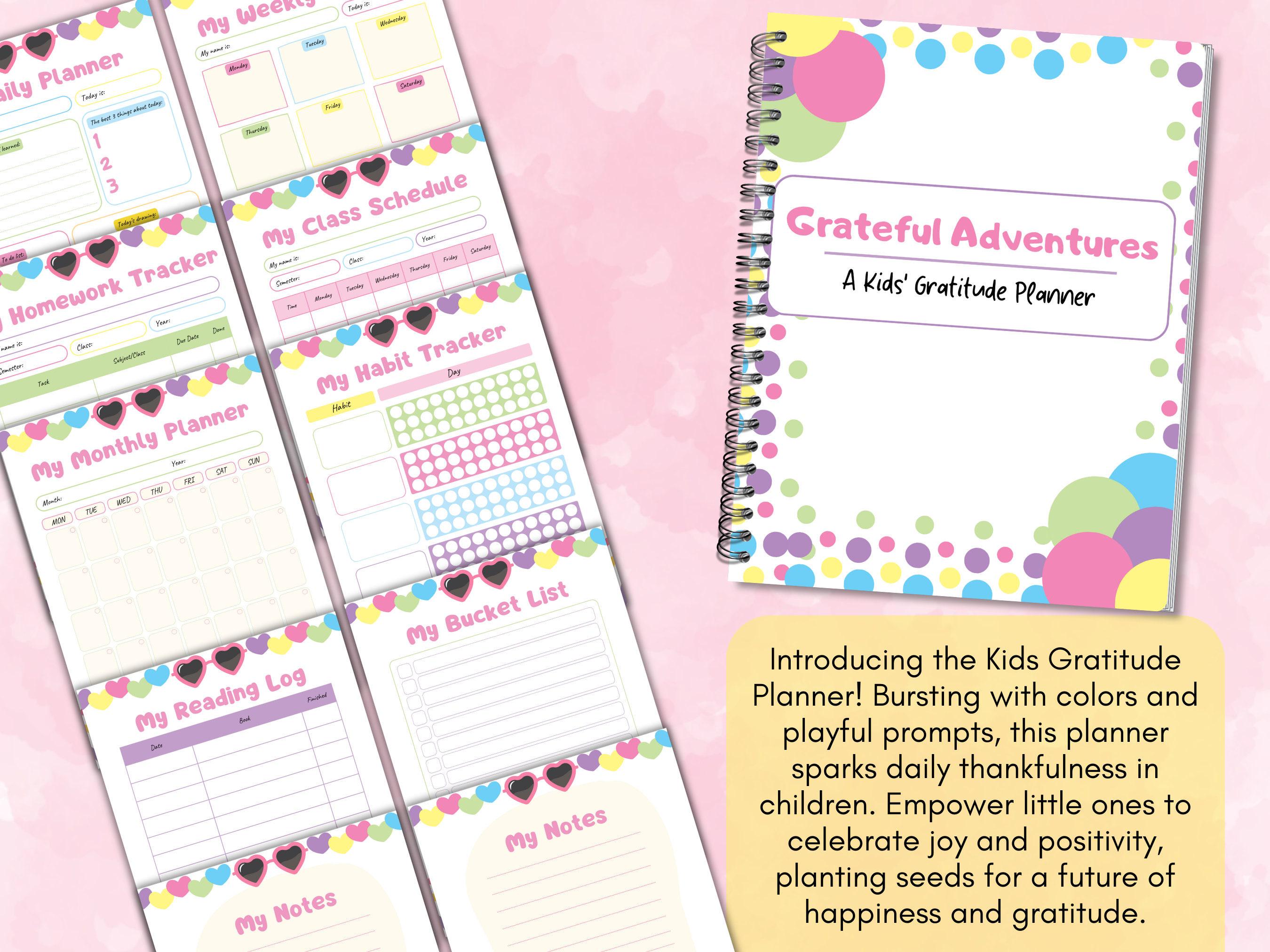 PRINTABLE Pink Kids Gratitude Planner and Journal Bundle, Gratitude ...