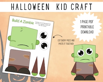 Build a Zombie Craft for Kids Printable – Halloween Cut and Paste ...