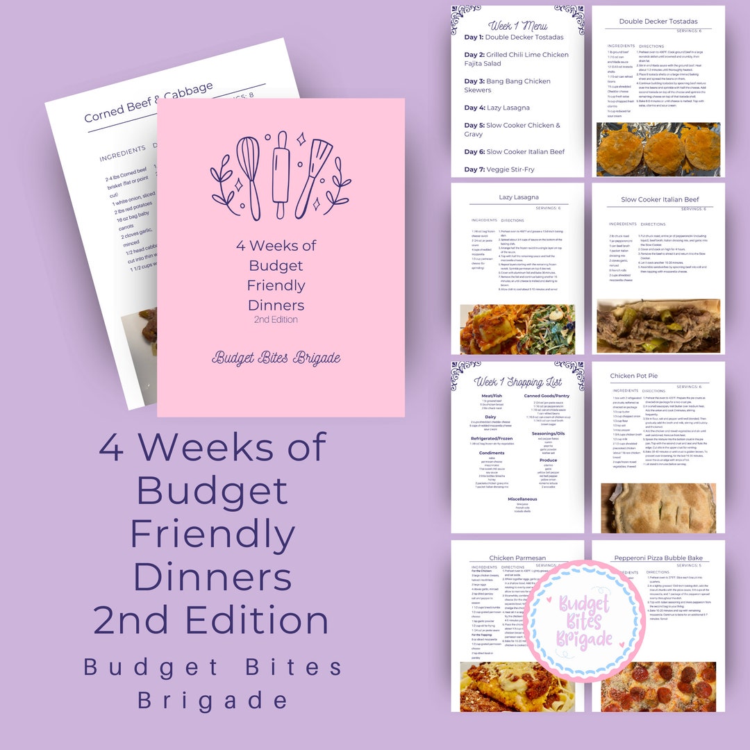 4 Weeks of Budget Friendly Dinners 2nd Edition by Budget Bites Brigade ...