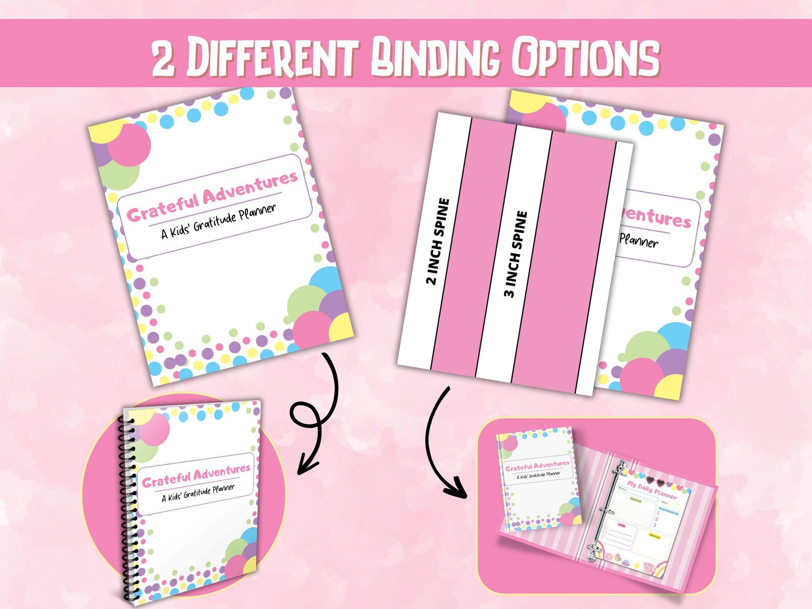 PRINTABLE Pink Kids Gratitude Planner and Journal Bundle, Gratitude ...