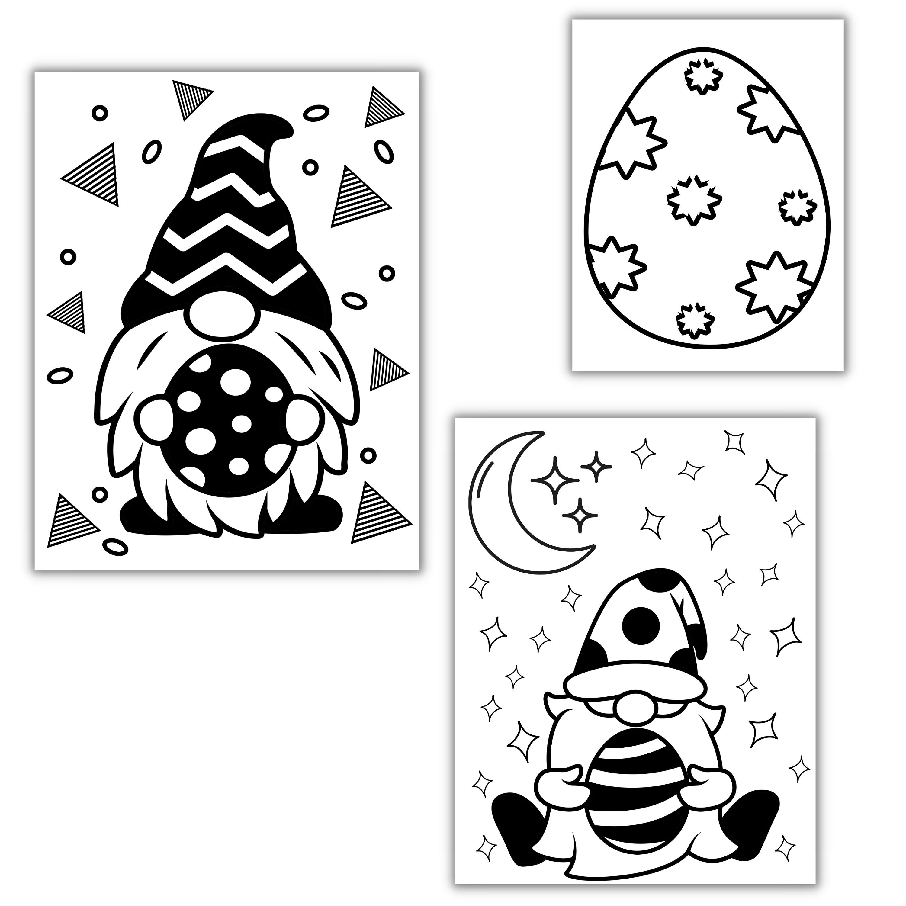 PRINTABLE Easter Gnome Coloring Pages, Kids Coloring Book, Digital ...