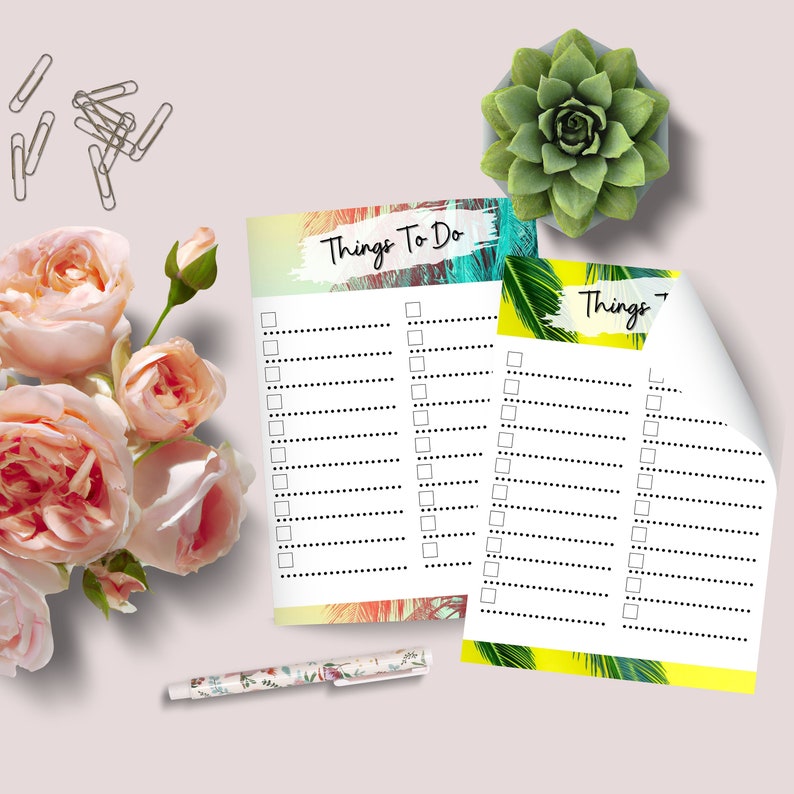 Neon Things to Do PRINTABLE to Do List, Multiple Designs, PDF Digital ...