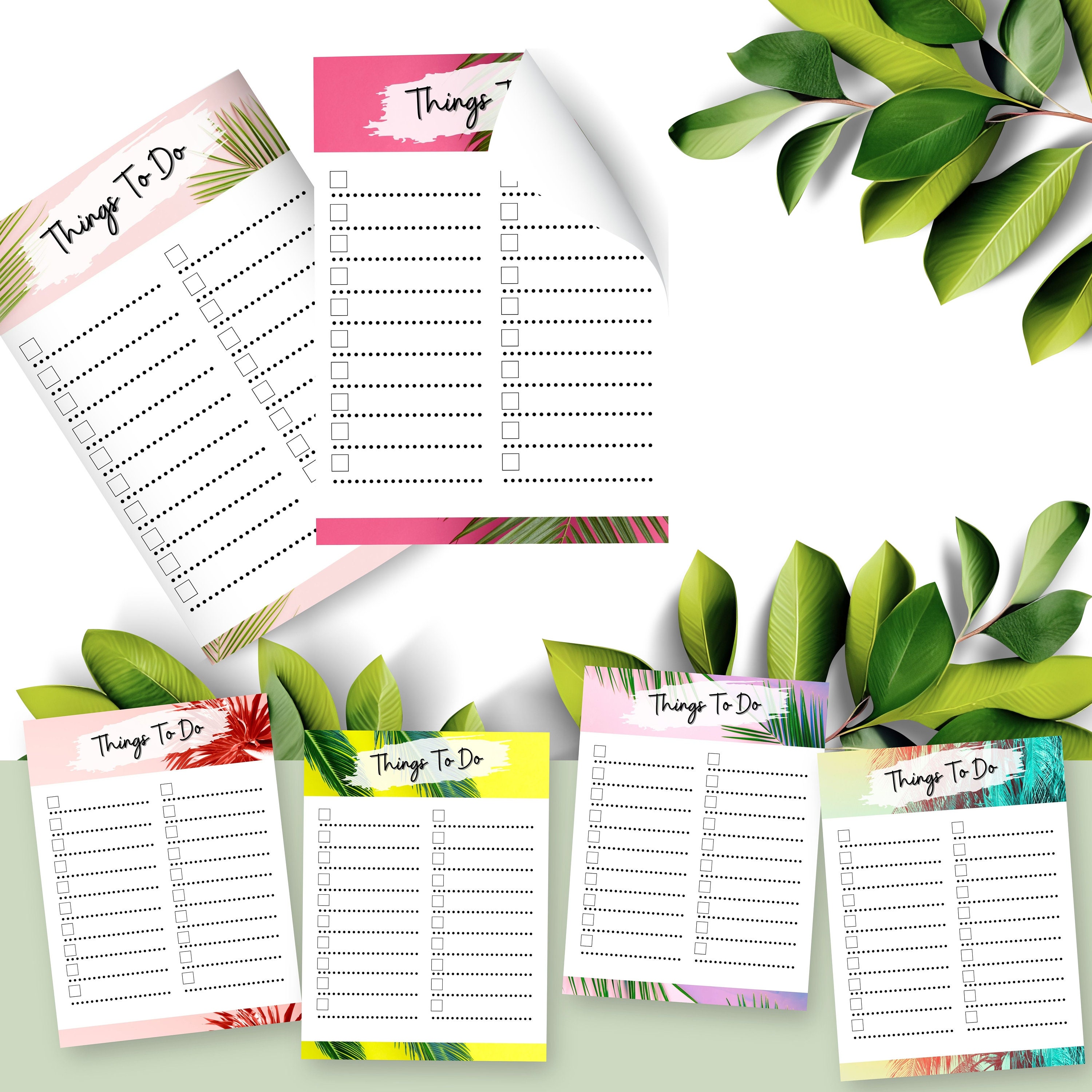 Neon Things to Do PRINTABLE to Do List, Multiple Designs, PDF Digital ...