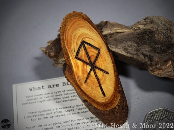 COURAGE Bindrune Rune Handmade Pyrography Brand Carved - Etsy