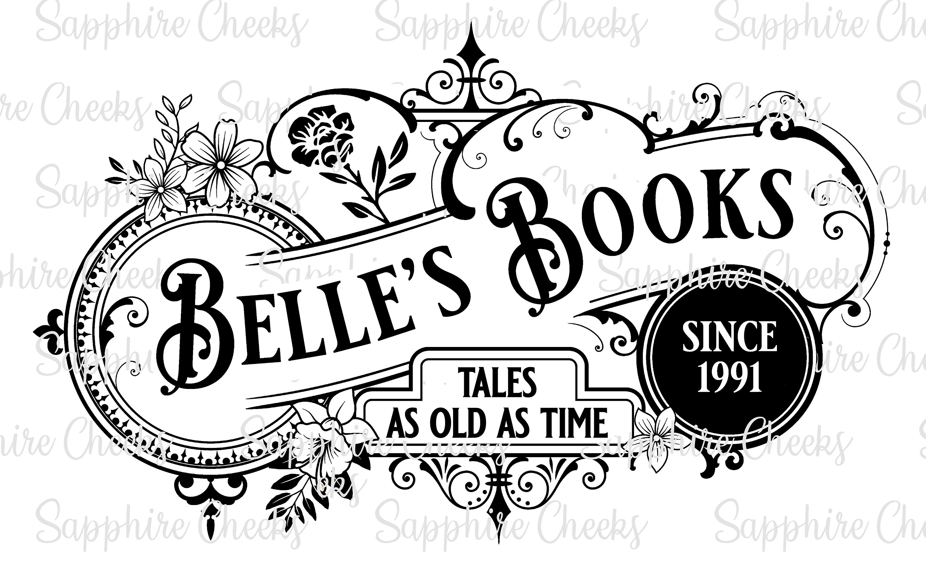 Belle's Books | Digital File: PNG | Personal Use Only - Etsy