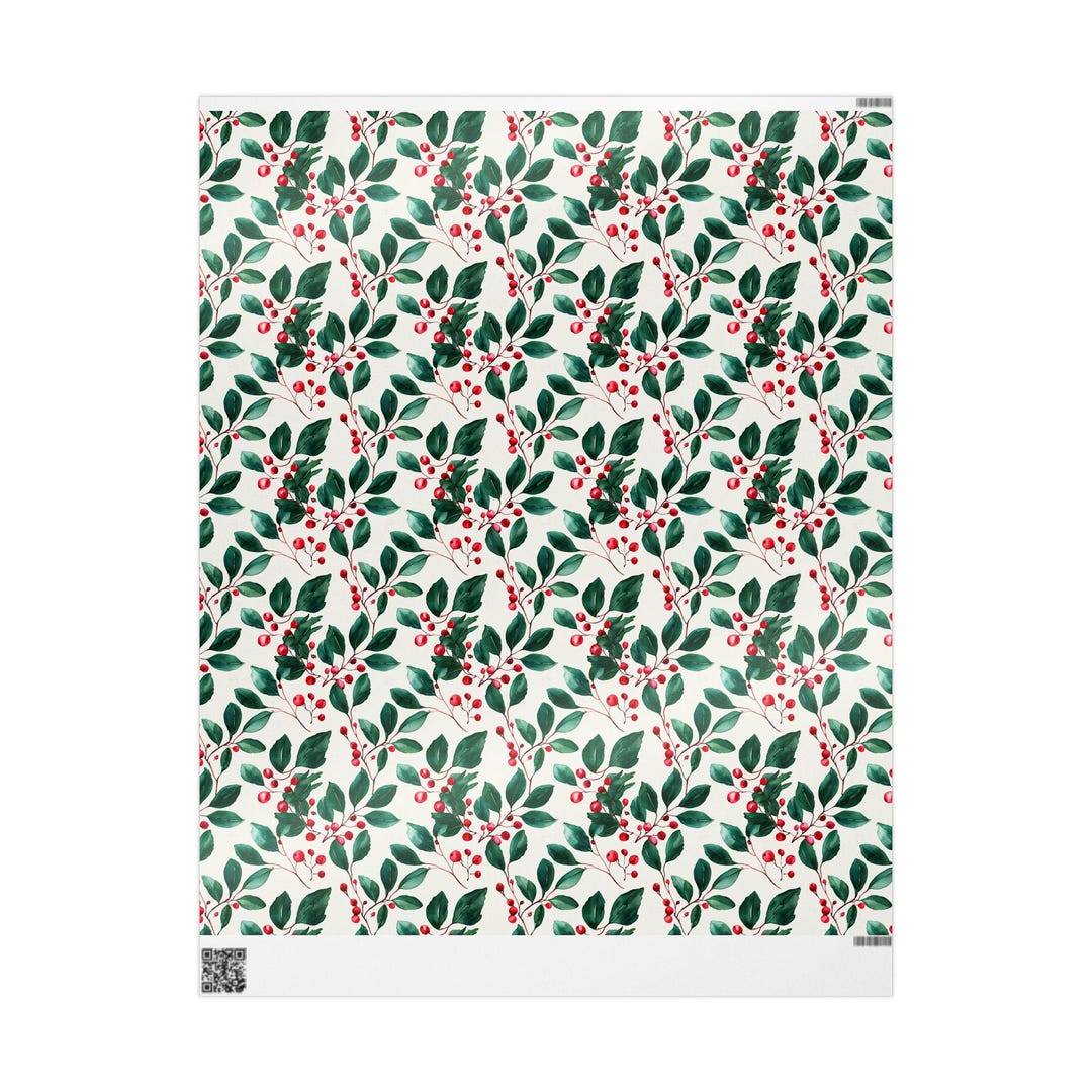 Mistletoe Holly Christmas Wrapping Papers - Etsy