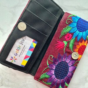 Embroidered Wallet, Floral Embroidery Wallet, Wallet Women, Gift for ...