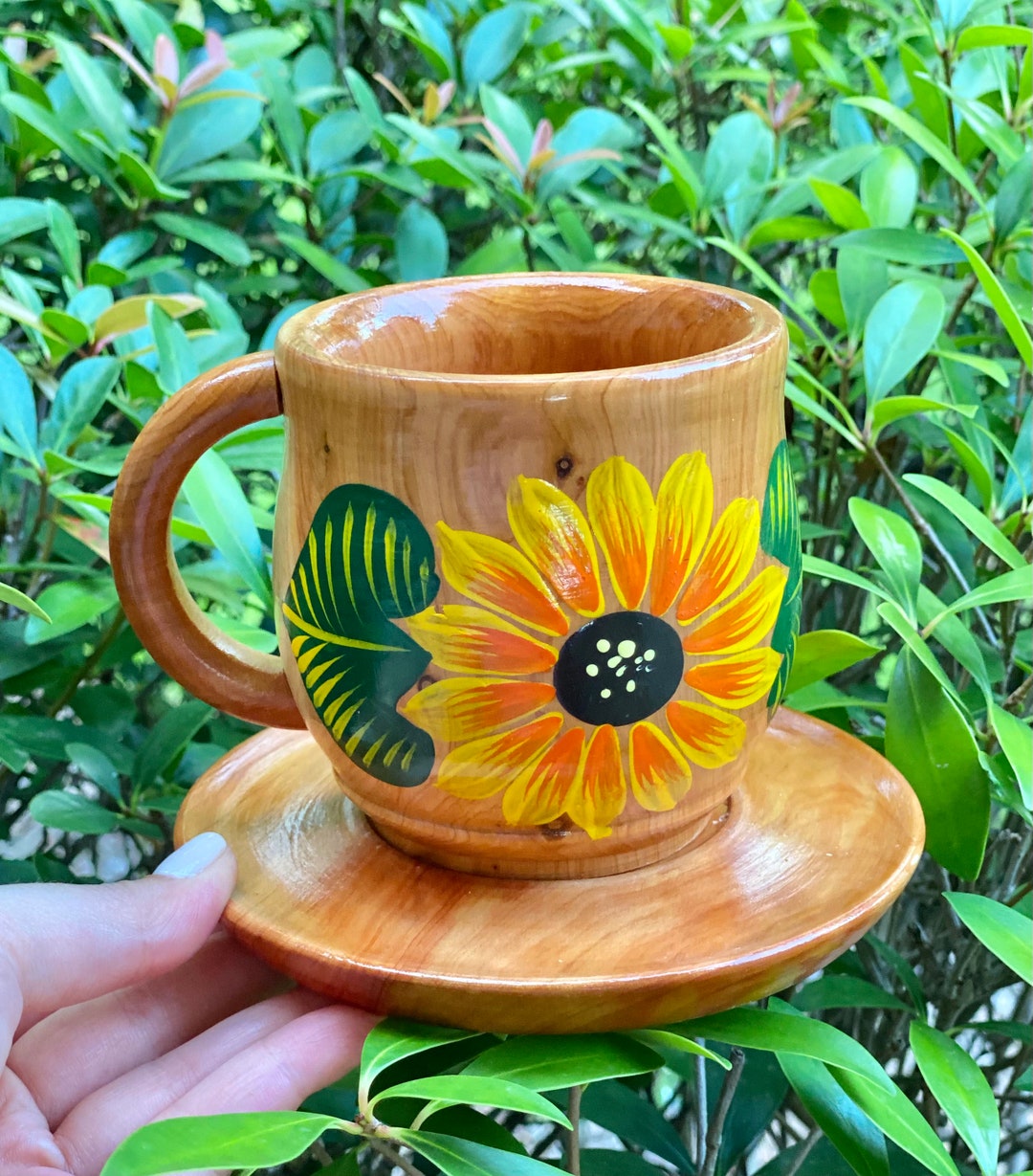 Decorative Sunflower Mug, Handpainted Sunflower Mug, Sunflower Decor ...