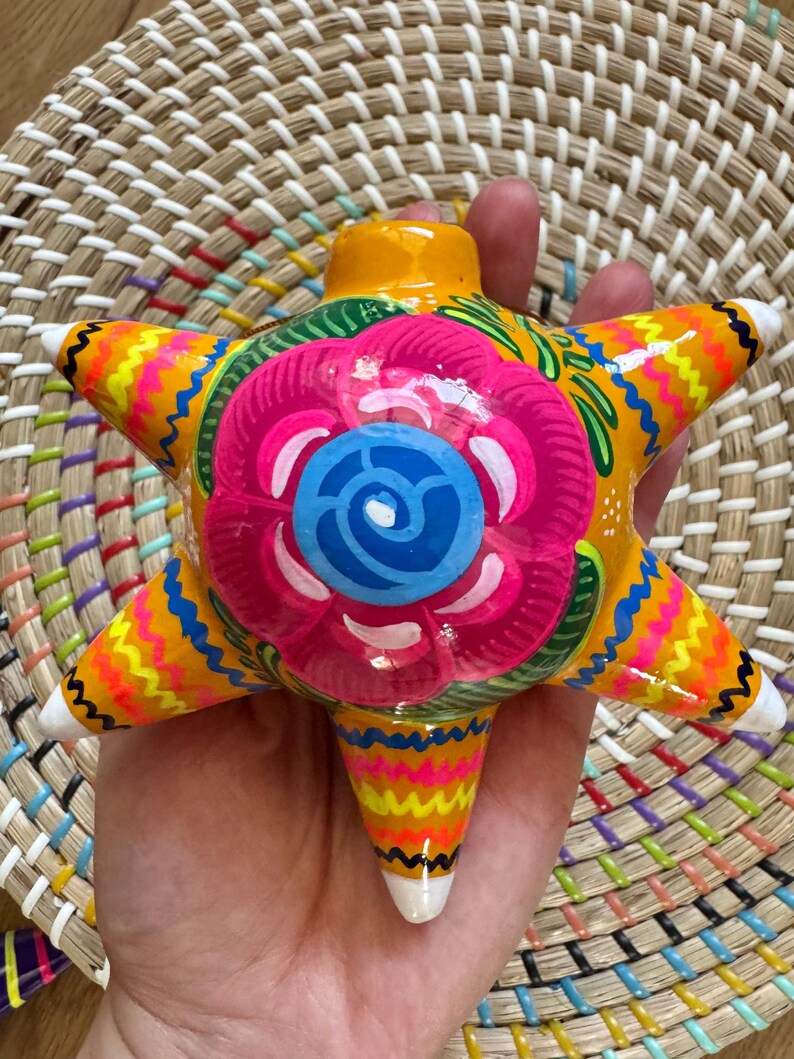 Hand Painted Star Mexican Ornament: Fiesta Decor - Etsy