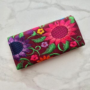 Embroidered Wallet, Floral Embroidery Wallet, Wallet Women, Gift for ...