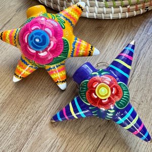 Hand Painted Star Mexican Ornament: Fiesta Decor - Etsy