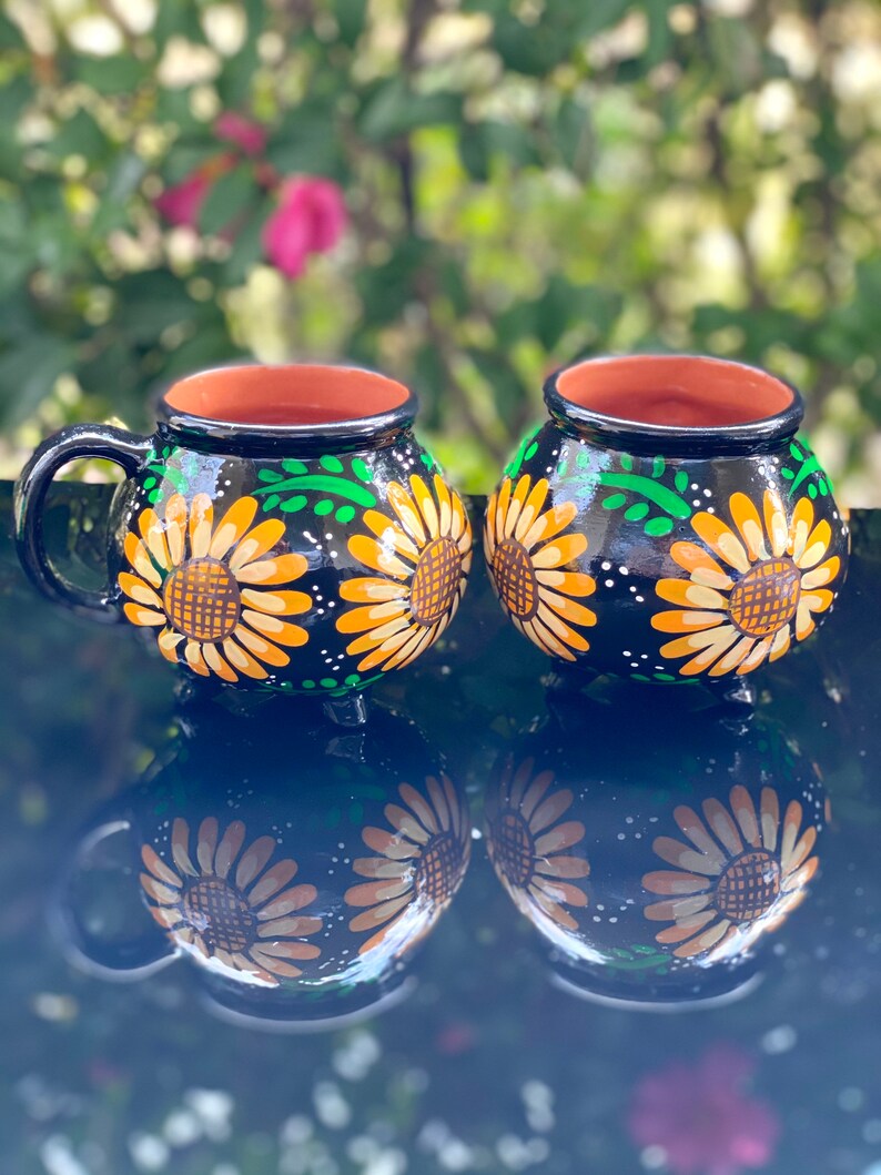 Sunflower Cauldron Mug Handpainted Sunflower Mug Handmade - Etsy
