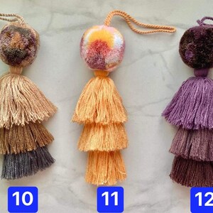 3 Tier Tassel, Handmade Tassels With Pompom, Bright Color Tassels ...
