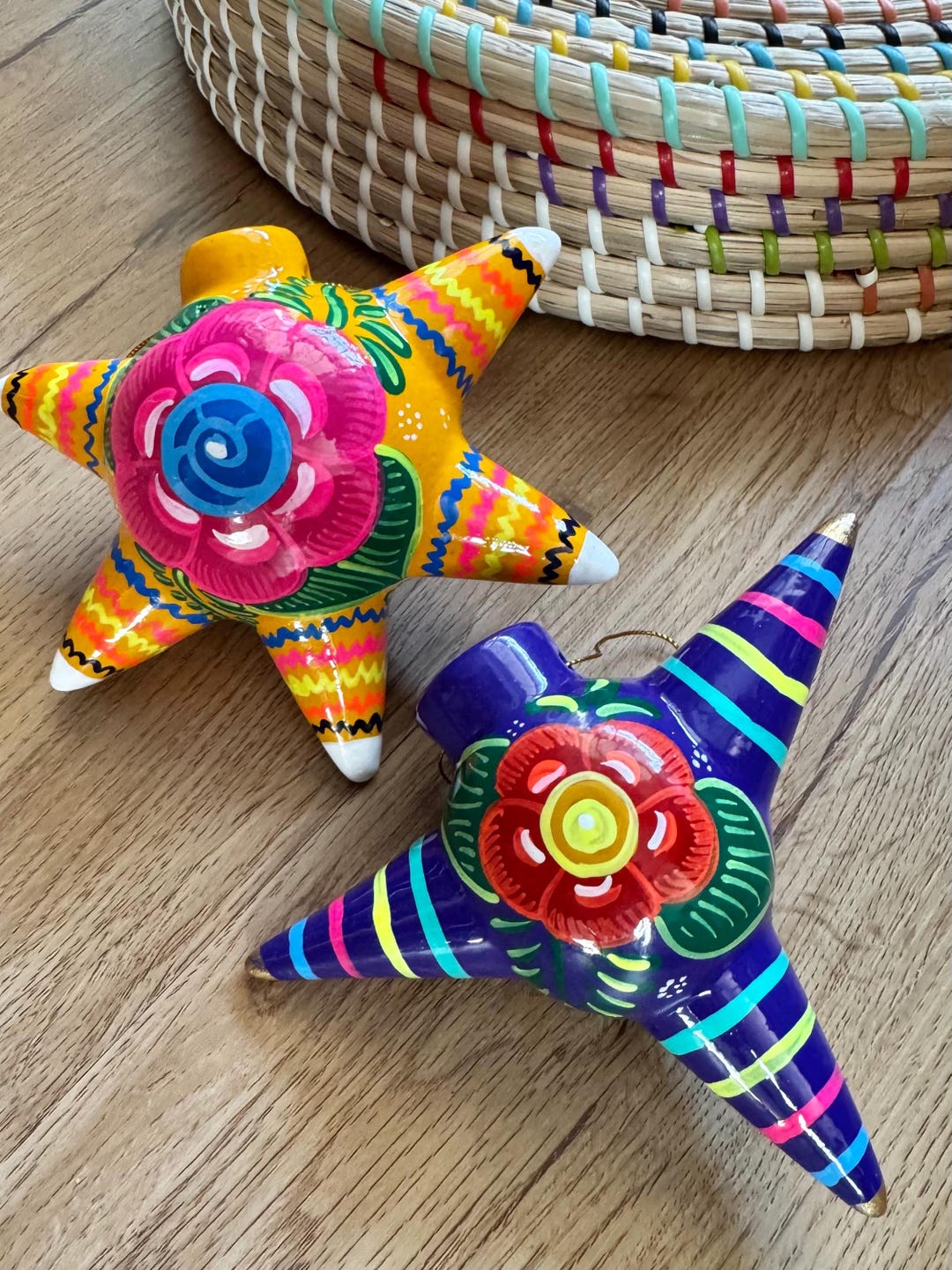 Hand Painted Star Mexican Ornament: Fiesta Decor - Etsy