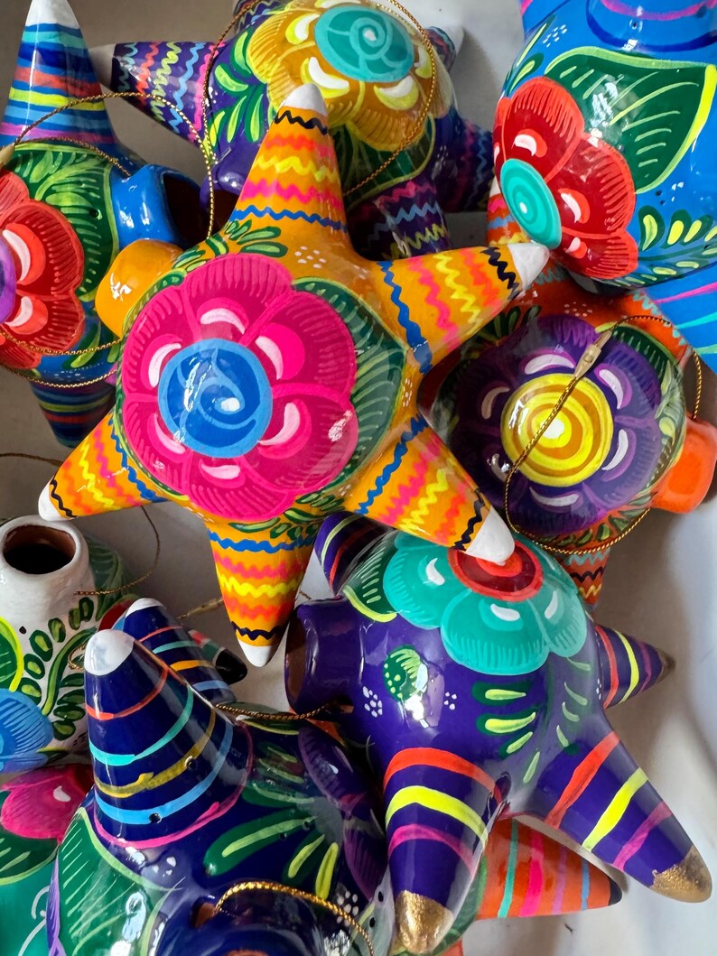 Hand Painted Star Mexican Ornament: Fiesta Decor - Etsy