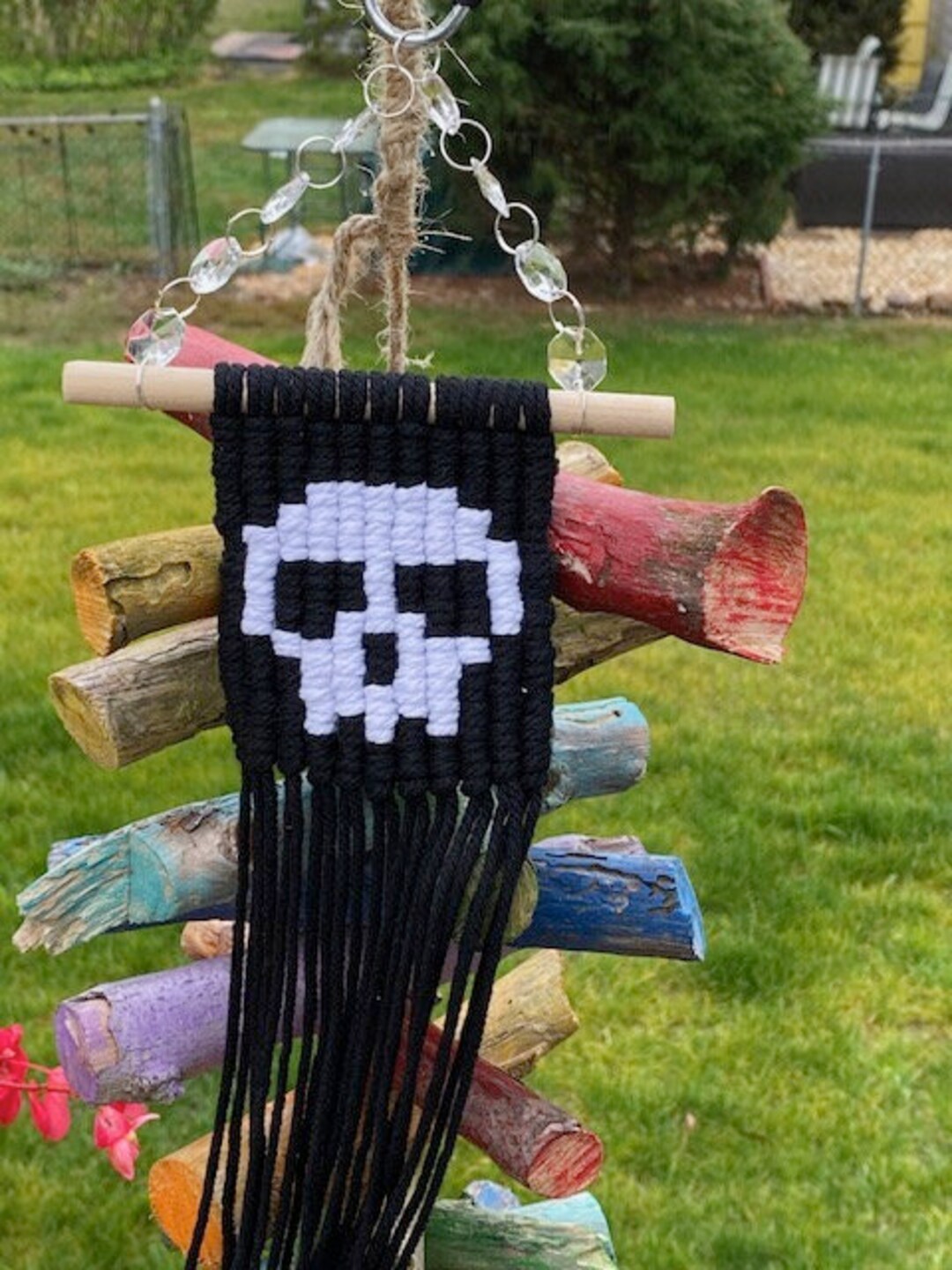Mini Skull Macrame, Window or Wall Hanging - Etsy