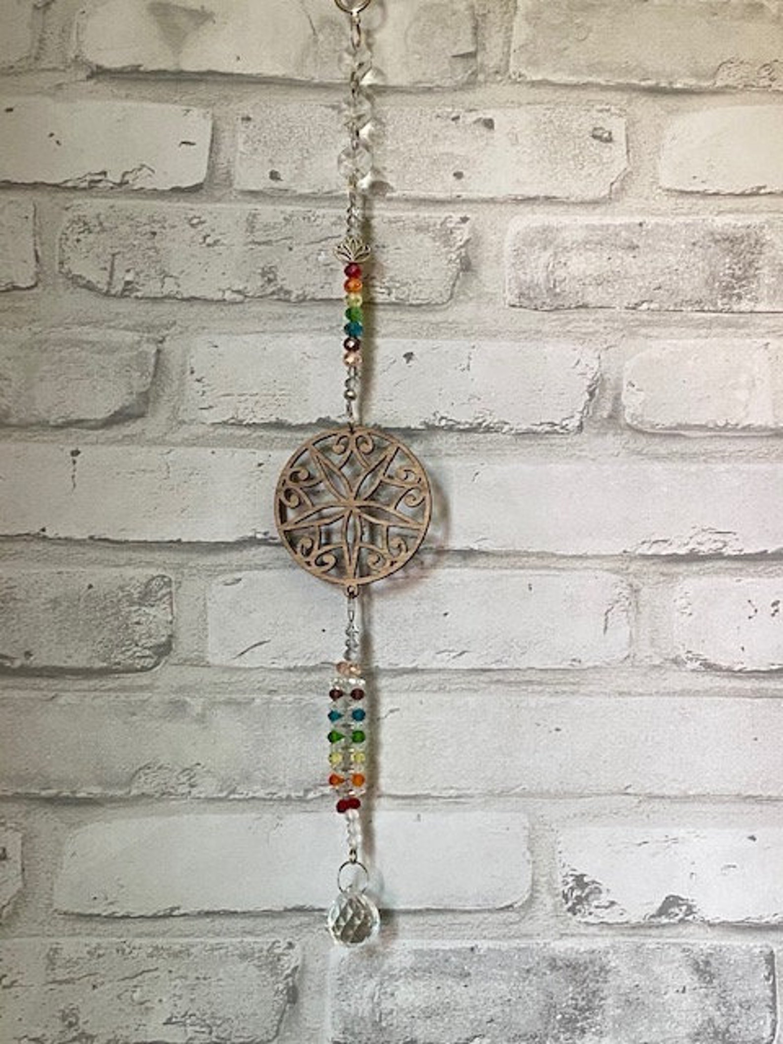 Hanging Wood Crystal Window Charm Perfect Housewarming Gift | Etsy