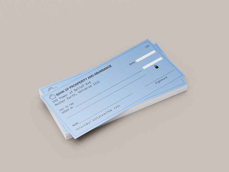 Manifestation Checks - Printable Cheque - Law of Attraction ...