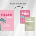 Bachelorette Invite Template Miami Beach Editable Coastal Weekend ...