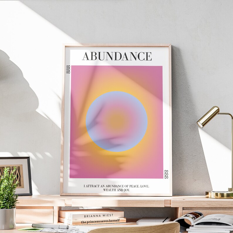 Manifesting Abundance Poster Printable Law of Attraction Vision Board ...