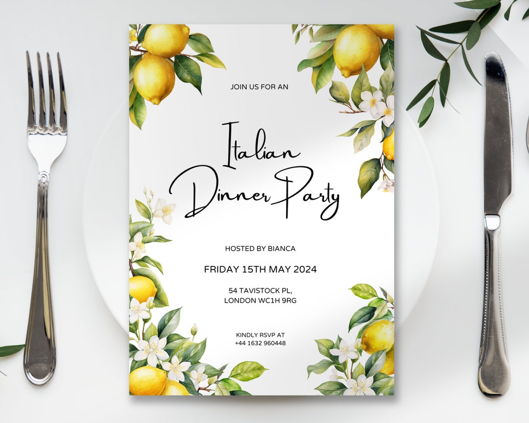 Italian Dinner Party Invite | Birthday | Hens Party | Bachelorette ...