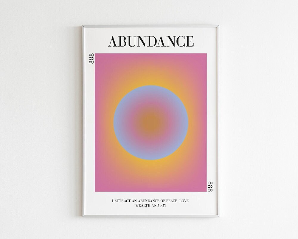 Manifesting Abundance Poster Printable Law of Attraction Vision Board ...