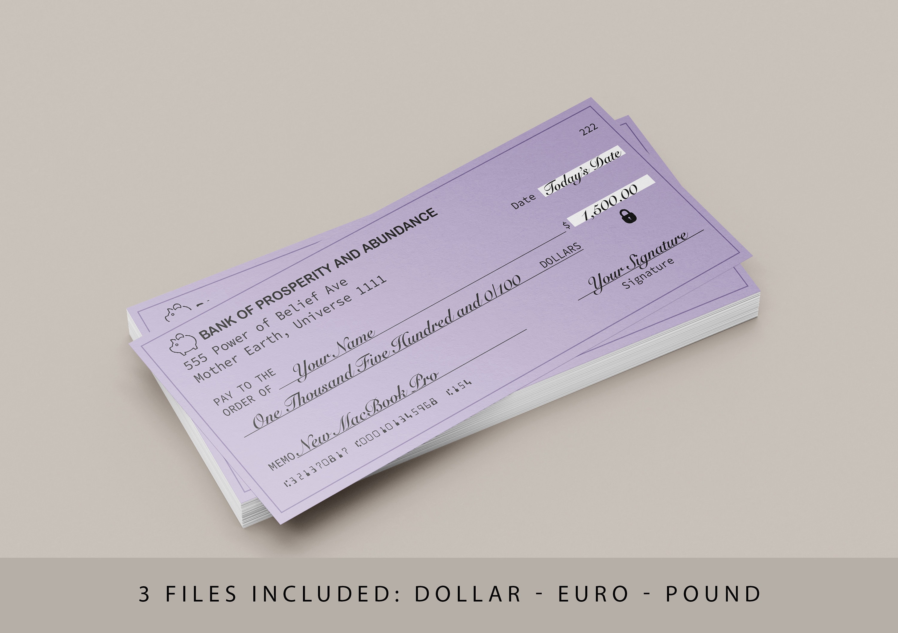 Chequeos de Manifestación Ley de Atracción Cheque de - Etsy España