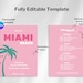 Bachelorette Invite Template Miami Beach Editable Coastal Weekend ...