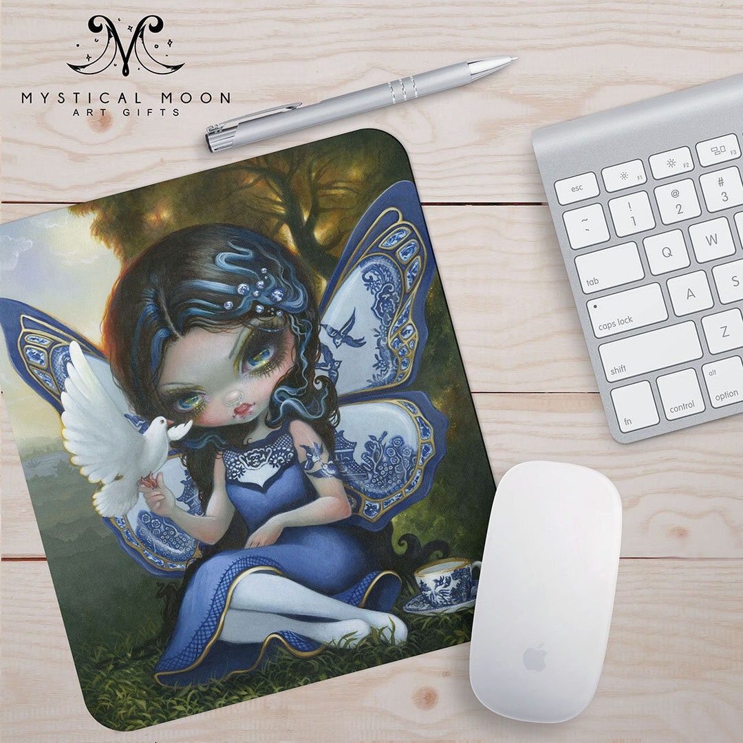 Porcelain China Tea Cup Fairy Mousepad / Big Eye Fantasy Art / Jasmine ...