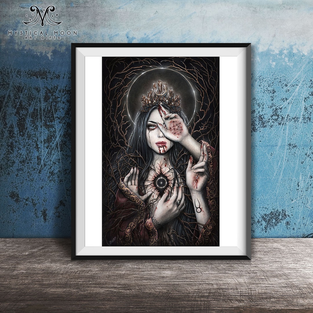 The High Priestess Art Print / Dark Fantasy Art / Enys Guerrero ...