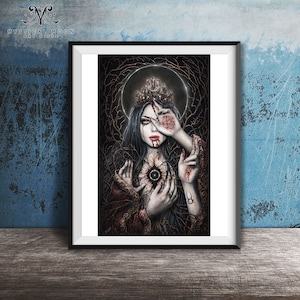 The High Priestess Art Print / Dark Fantasy Art / Enys Guerrero ...