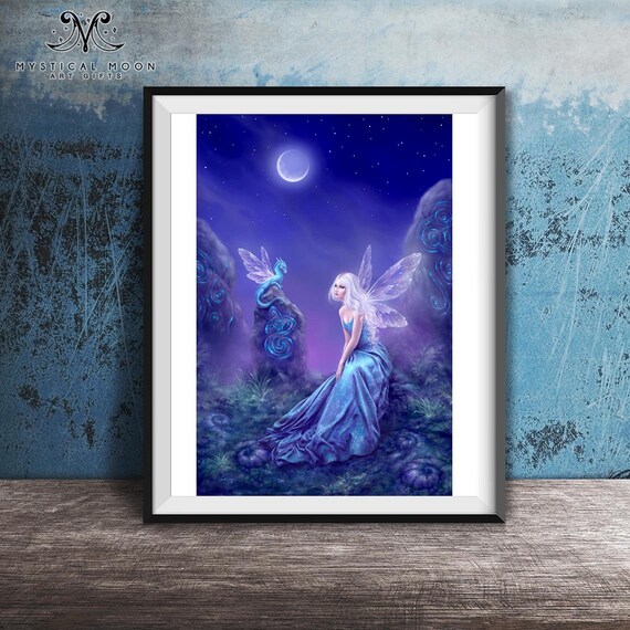 Moon Fairy Princess Art Print / Fantasy Artwork / Rachel - Etsy
