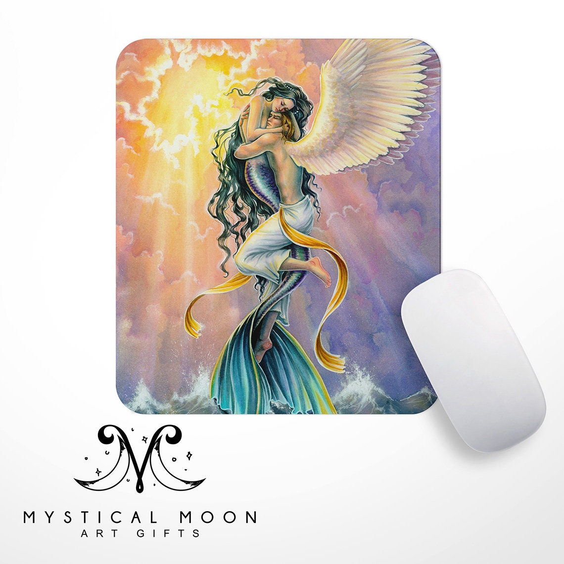 Angel Mousepad / Mermaid Mousepad / Angel Art Mousepad / - Etsy