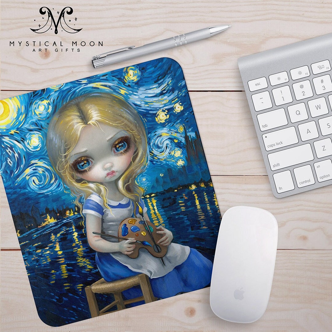 Alice in Wonderland Vincent Van Gogh Mousepad / Big Eye Fantasy Art ...