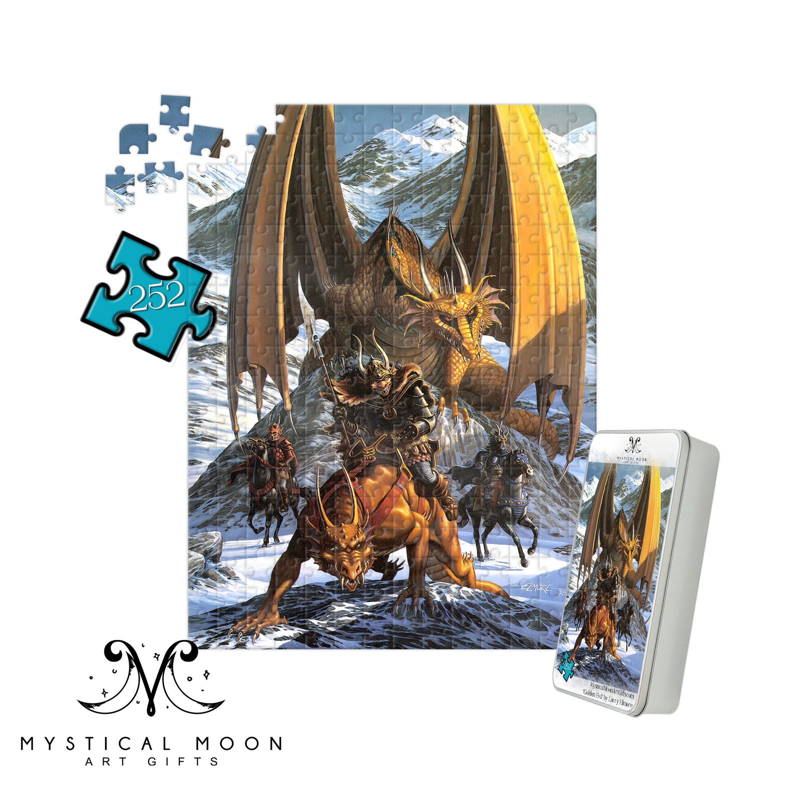 Gold Dragon Puzzle / 252 Piece Jigsaw Puzzle / Dungeons and - Etsy