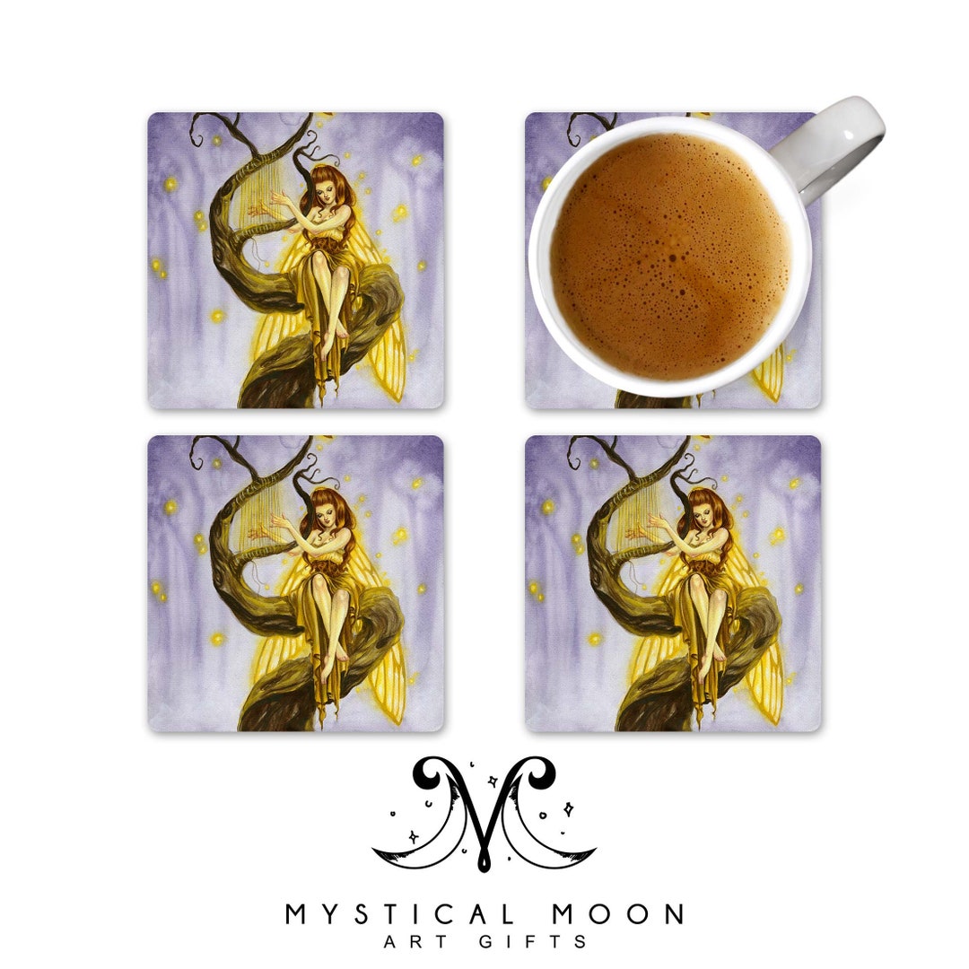 Firefly Fairy Coaster / Set of 4 Coasters / Faerie Coasters / Selina ...