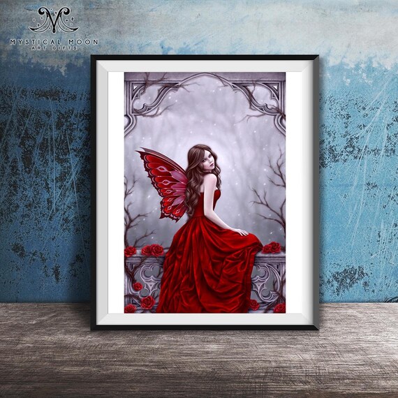 Goth Rose Fairy Wallpaper Fairy Roses, Fae, Red Hair, Roses, Clouds,