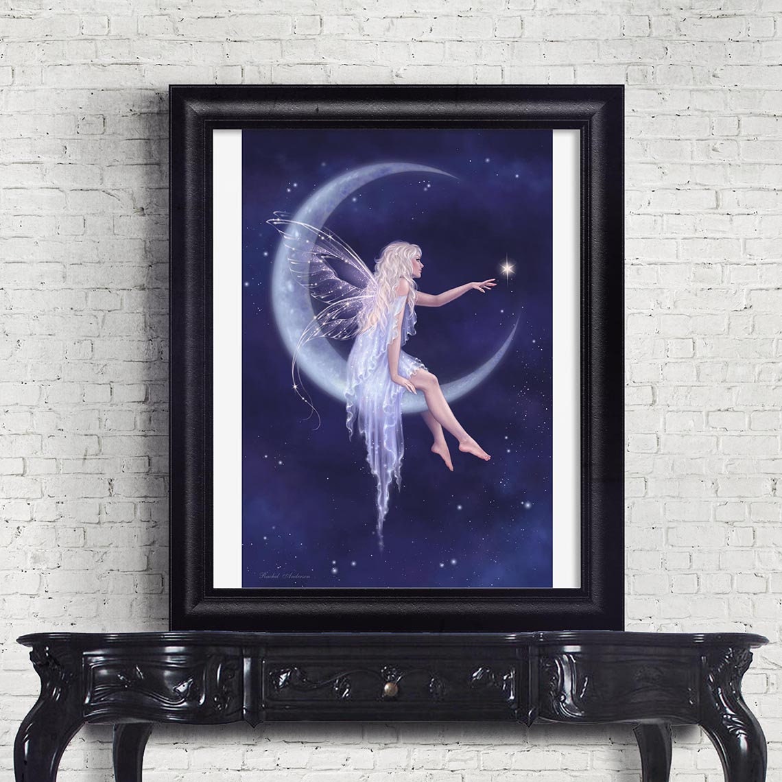 Crescent Moon Fairy Art Print / Fantasy Artwork / Rachel - Etsy